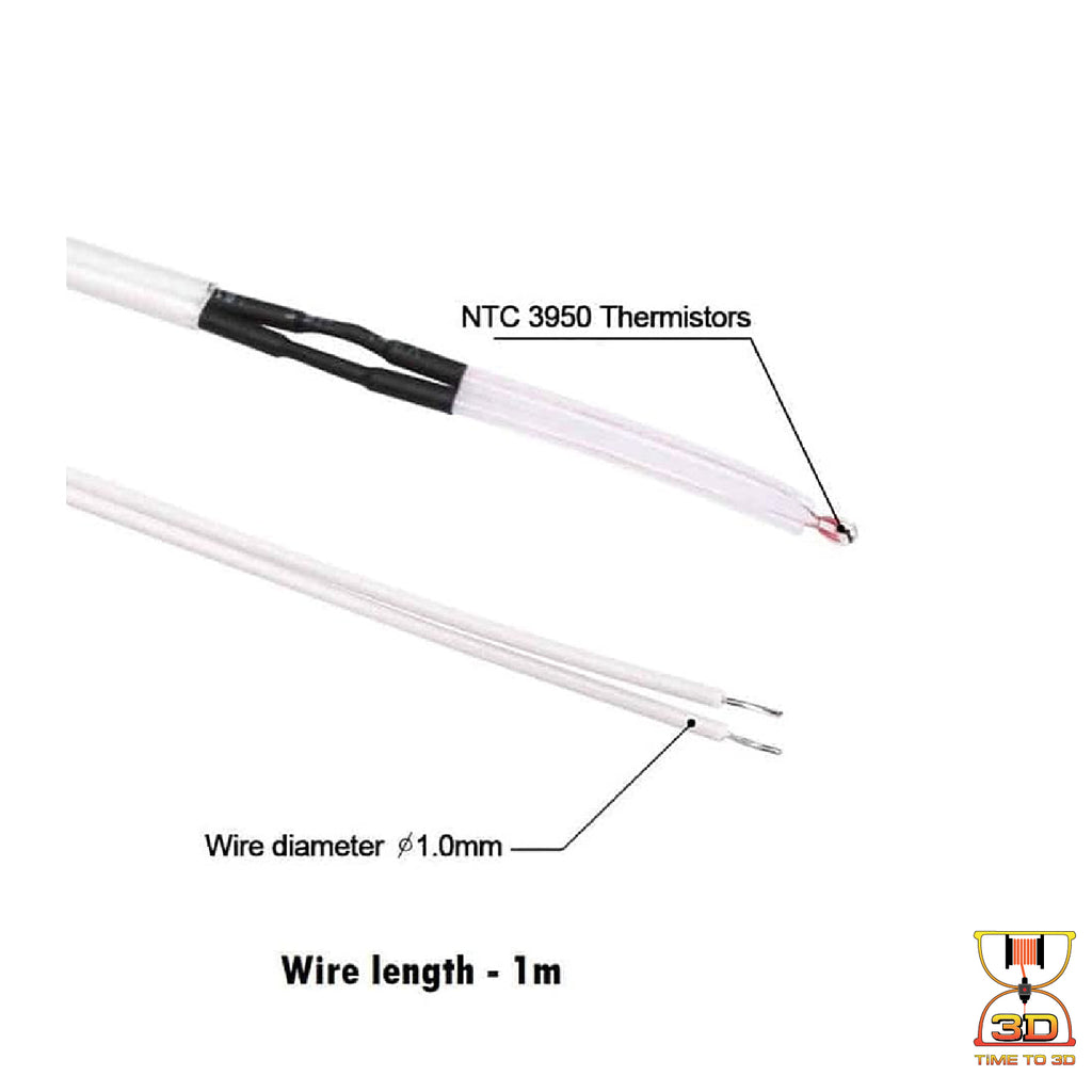 100K ohm NTC 3950 Thermistor/Temperature Sensor for 3D Printer Extrude ...