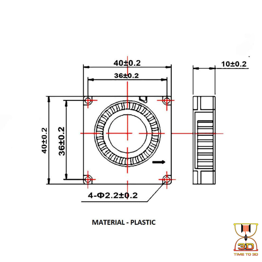 40x40x10mm DC Brushless Turbo Blower Radial Cooling Fan 4010 DC 12V/24 ...