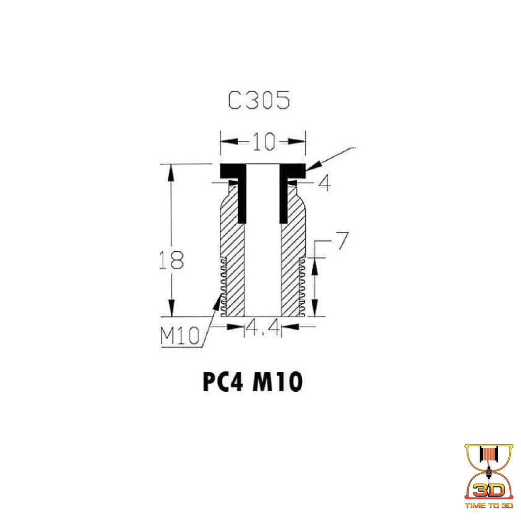 Pneumatic Connectors for 1.75mm Filament with Quick Coupler PC4-01 con ...
