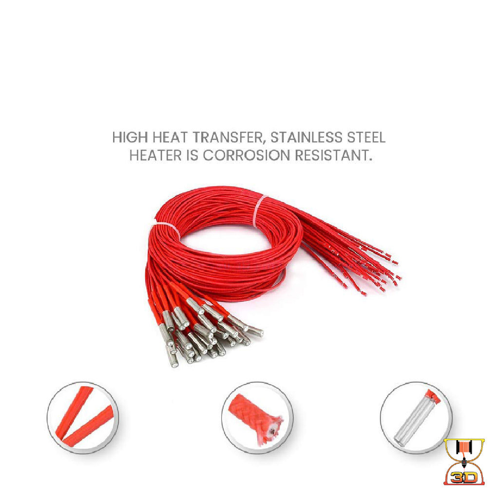12V 40W Ceramic Cartridge Heater for 3D Printer Extruder (1m Wire ...