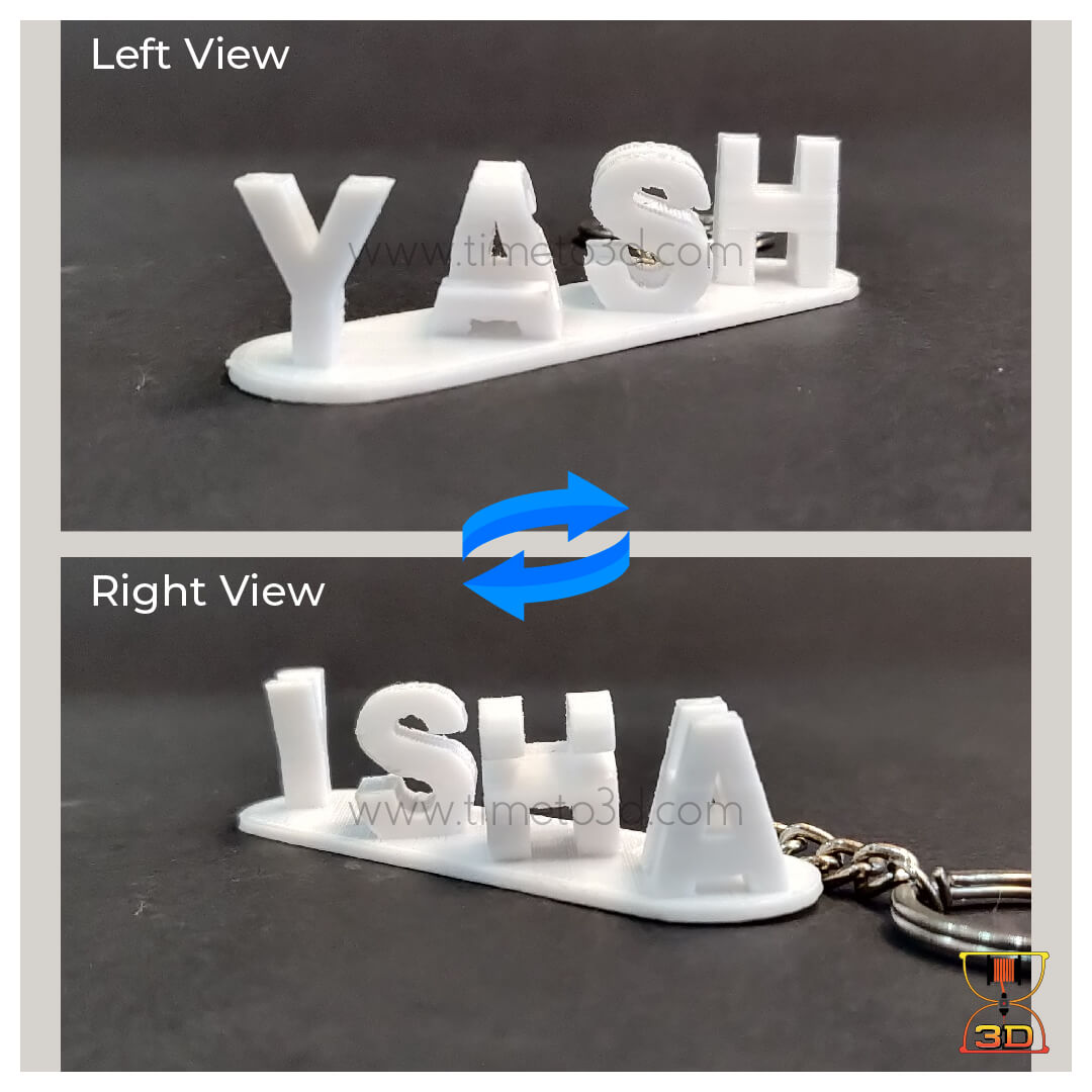 Dual Name Illusion Keychains – Time To 3D
