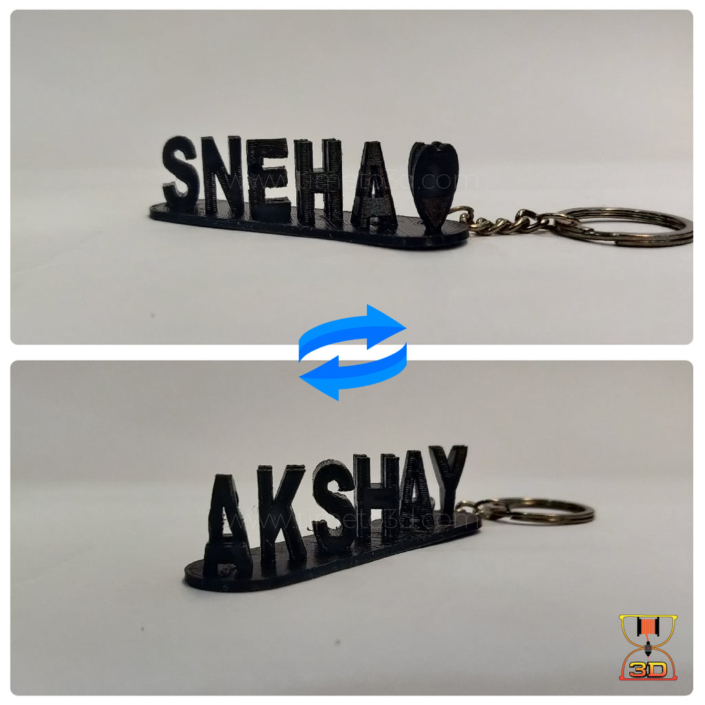 Dual Name Illusion Keychains – Time To 3D